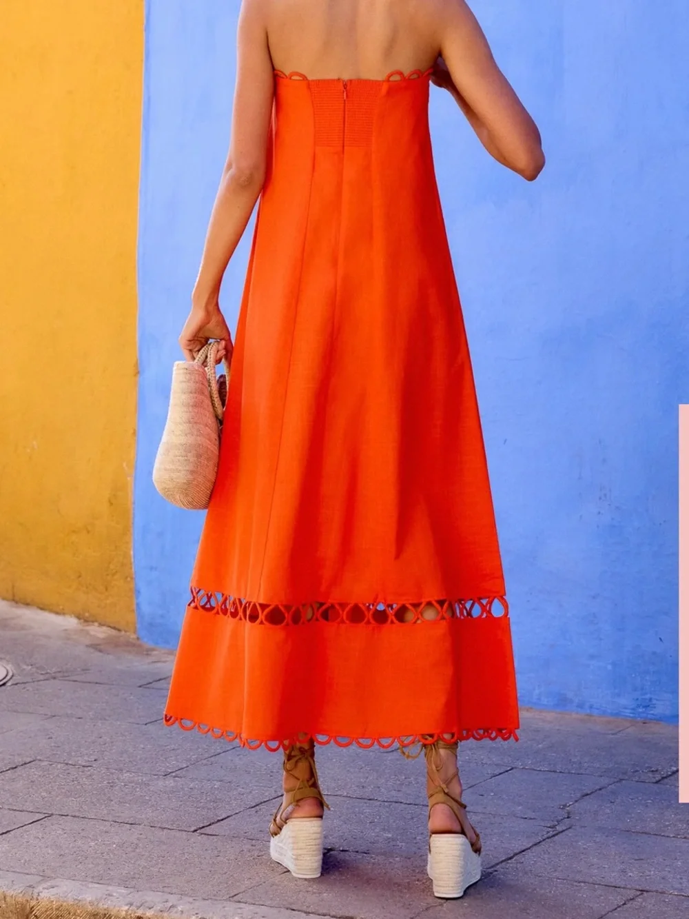 Mister Zimi | Dresses | Mister Zimi Strapless Orange Maxi Dress With ...